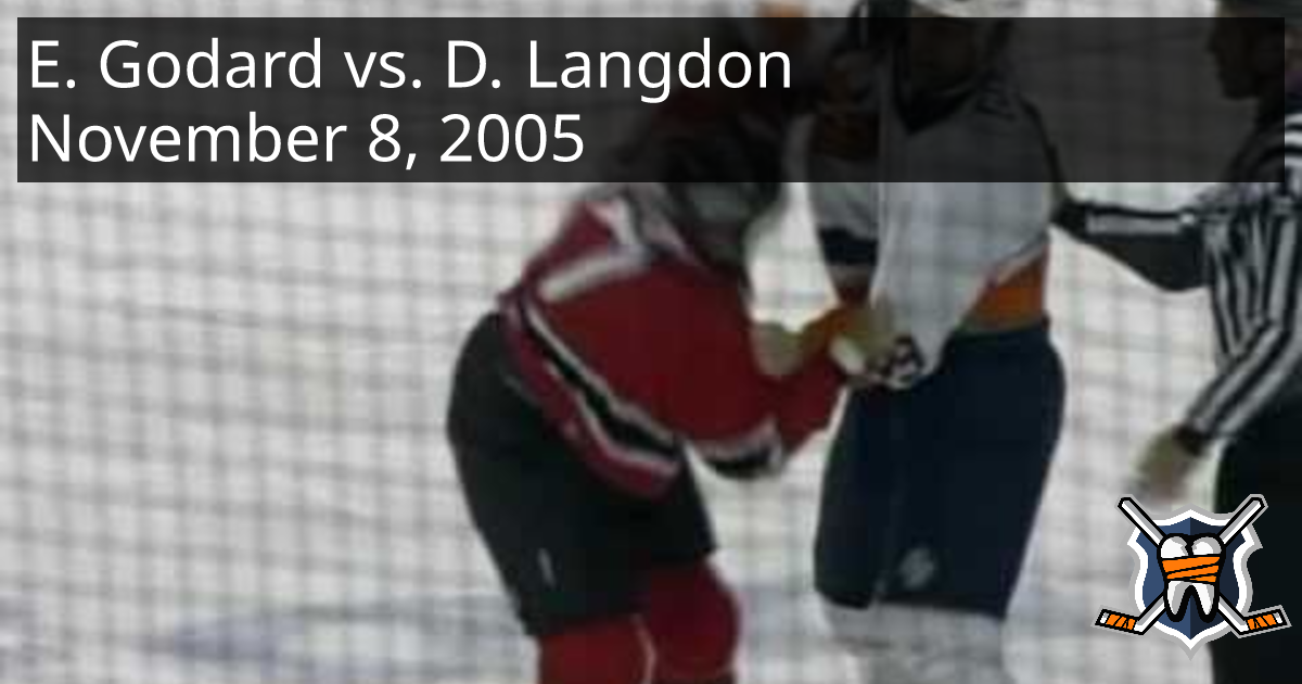 Eric Godard vs. Darren Langdon, November 8, 2005 - New York Islanders ...