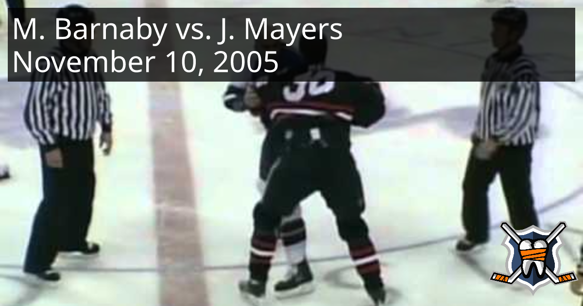 Matthew Barnaby vs. Jamal Mayers, November 10, 2005 - Chicago ...