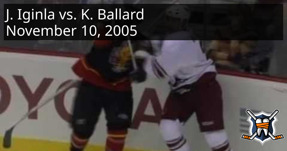 Jarome Iginla vs. Keith Ballard, November 10, 2005 - Calgary Flames vs ...