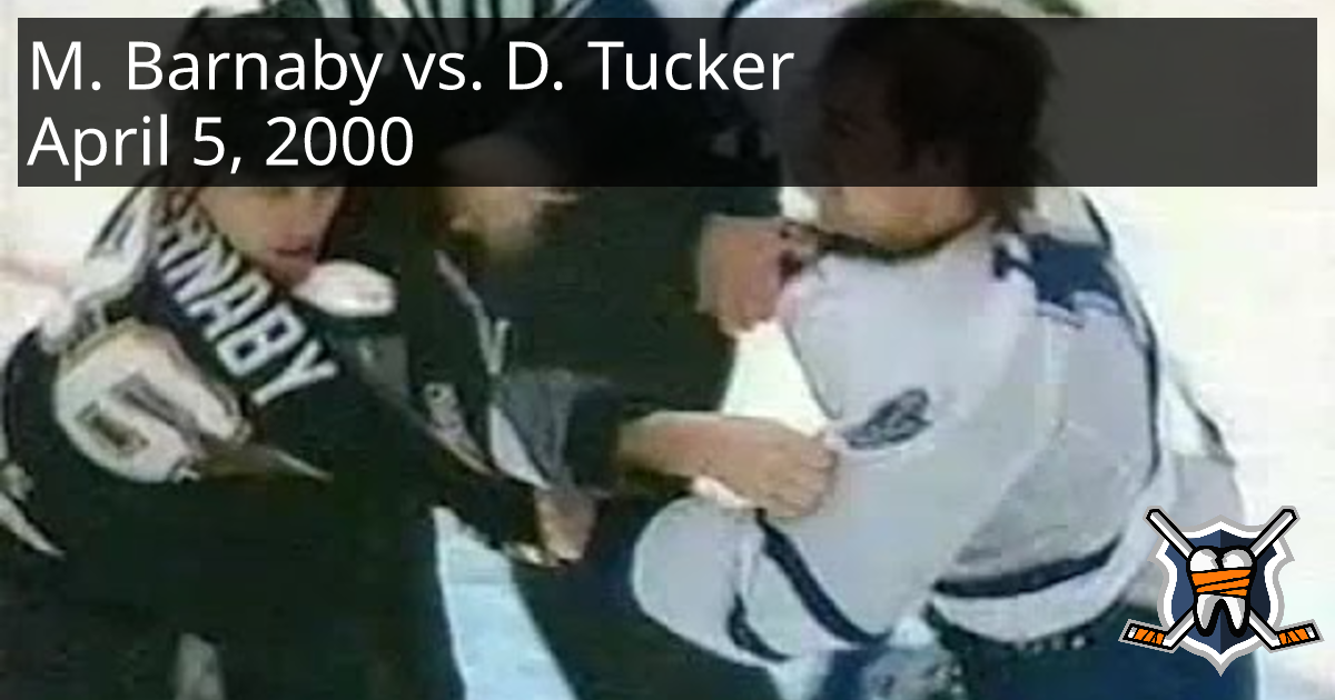 Matthew Barnaby vs. Darcy Tucker, April 5, 2000 - Pittsburgh Penguins ...
