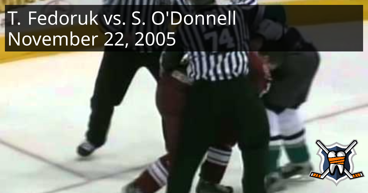 Todd Fedoruk vs. Sean O'Donnell, November 22, 2005 - Anaheim Ducks vs ...