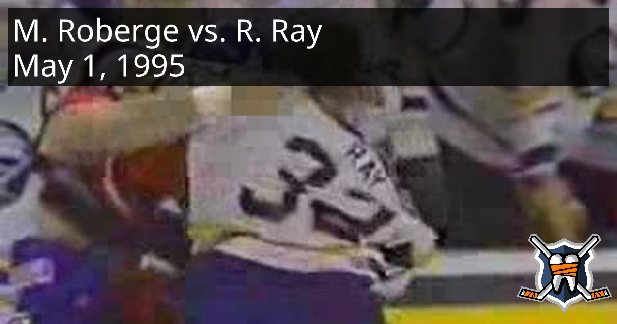 Mario Roberge vs. Rob Ray, May 1, 1995 - Montreal Canadiens vs. Buffalo ...
