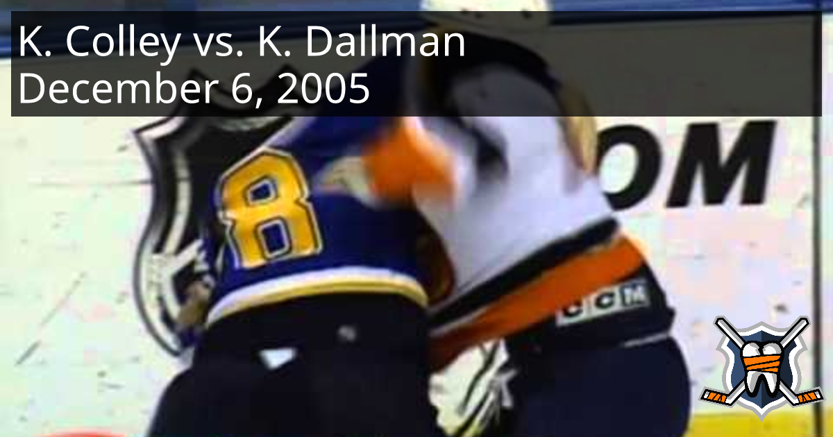 Kevin Colley vs. Kevin Dallman, December 6, 2005 - New York Islanders ...