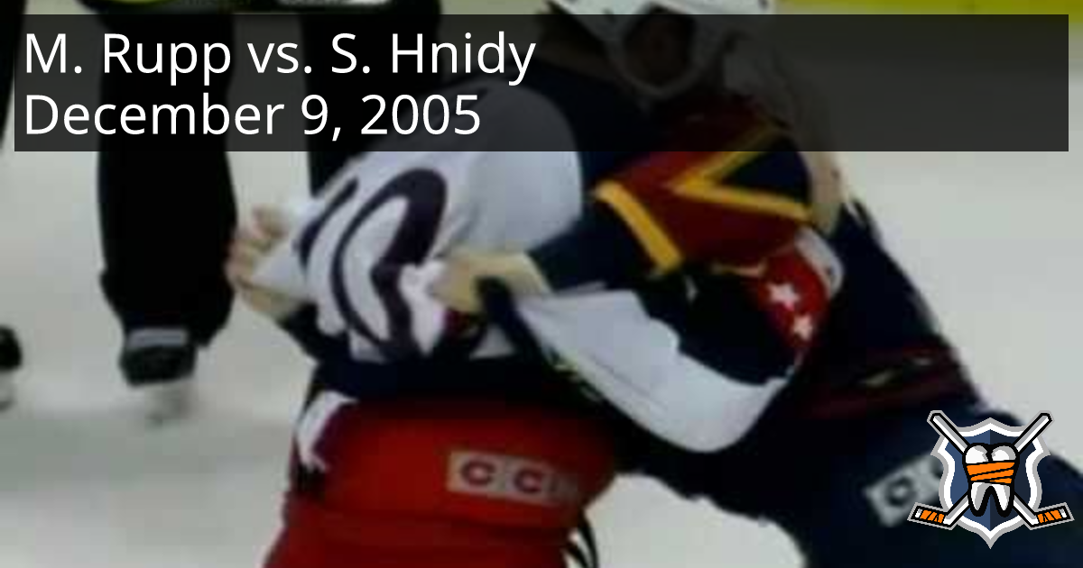 Michael Rupp vs. Shane Hnidy, December 9, 2005 - Columbus Blue Jackets ...