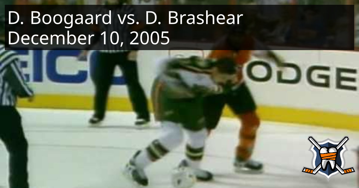 Derek Boogaard vs. Donald Brashear, December 10, 2005 - Minnesota Wild ...