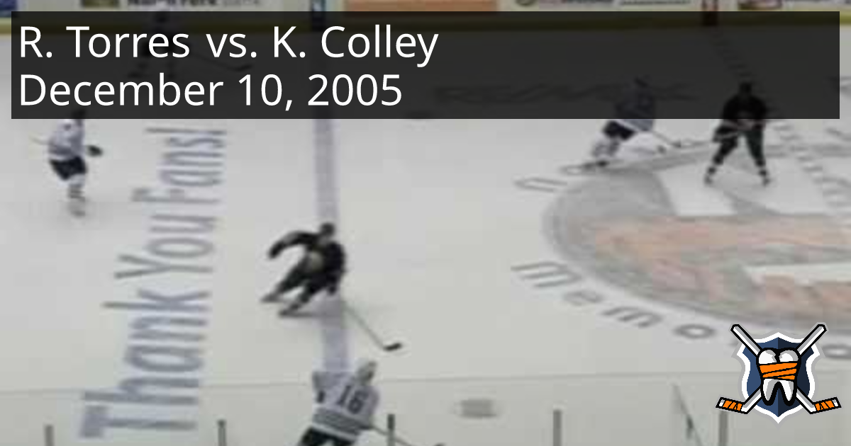 Raffi Torres vs. Kevin Colley, December 10, 2005 - Edmonton Oilers vs ...