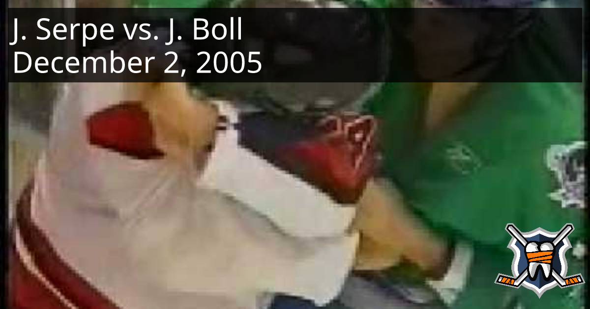 Joseph Serpe vs. Jared Boll, December 2, 2005 - Niagara IceDogs vs ...