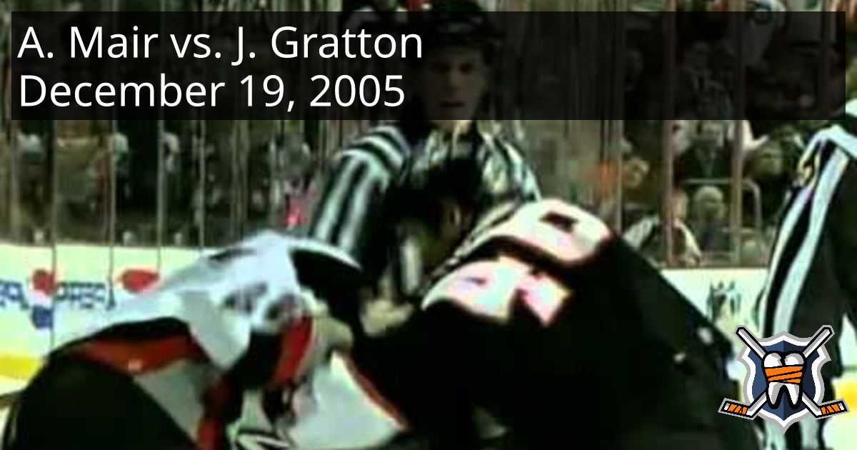 Adam Mair vs. Josh Gratton, December 19, 2005 - Buffalo Sabres vs ...