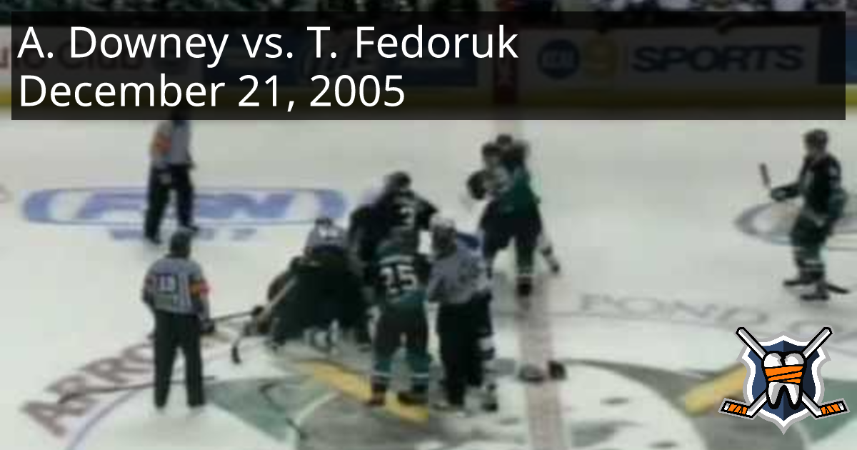 Aaron Downey vs. Todd Fedoruk, December 21, 2005 - St Louis Blues vs ...