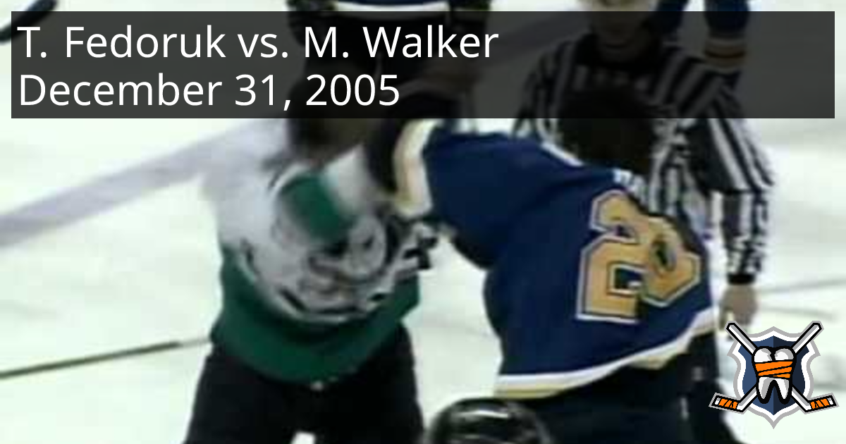Todd Fedoruk vs. Matt Walker, December 31, 2005 - Anaheim Ducks vs. St ...