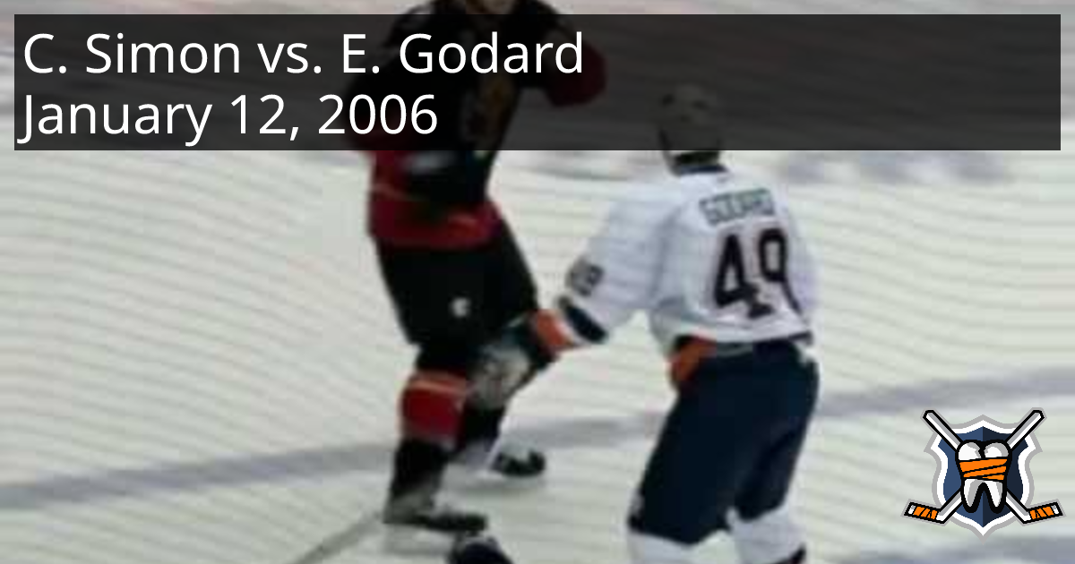 Chris Simon vs. Eric Godard, January 12, 2006 - Calgary Flames vs. New ...