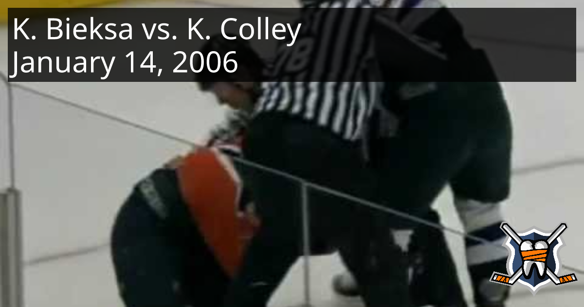 Kevin Bieksa vs. Kevin Colley, January 14, 2006 - Vancouver Canucks vs ...