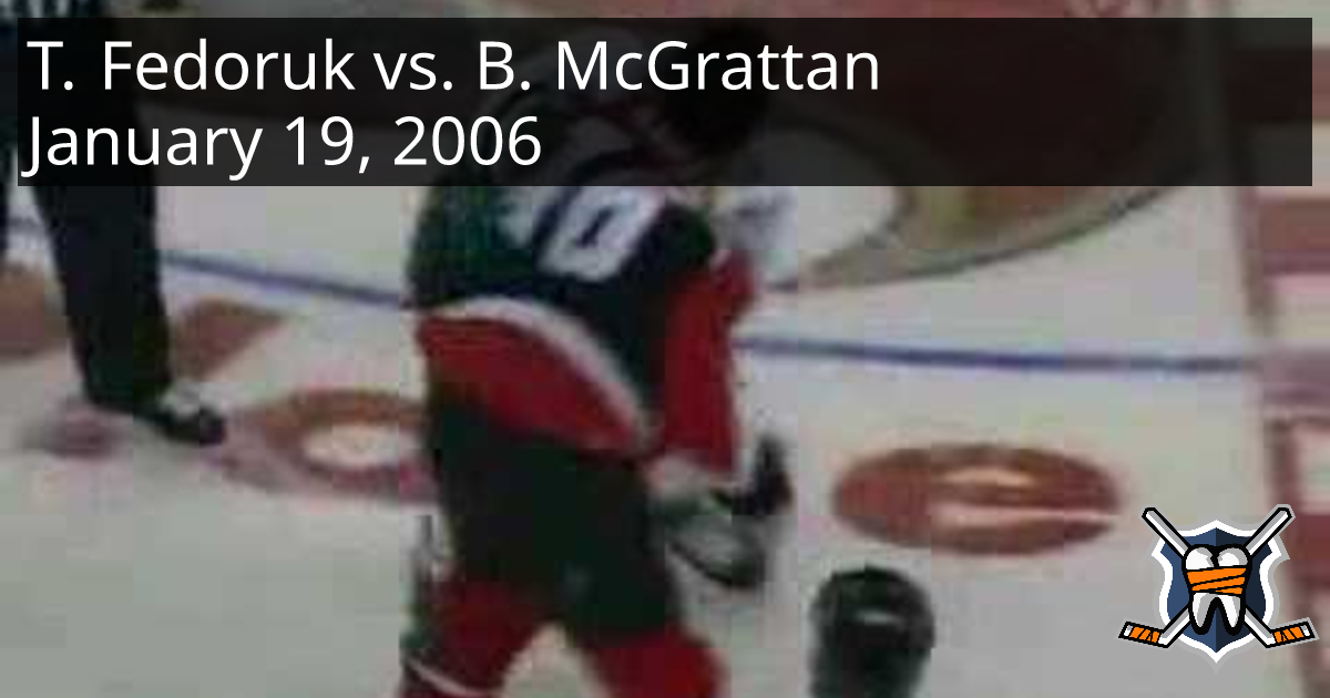 Todd Fedoruk vs. Brian McGrattan, January 19, 2006 - Anaheim Ducks vs ...