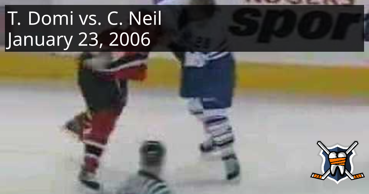 Tie Domi vs. Chris Neil, January 23, 2006 - Toronto Maple Leafs vs ...