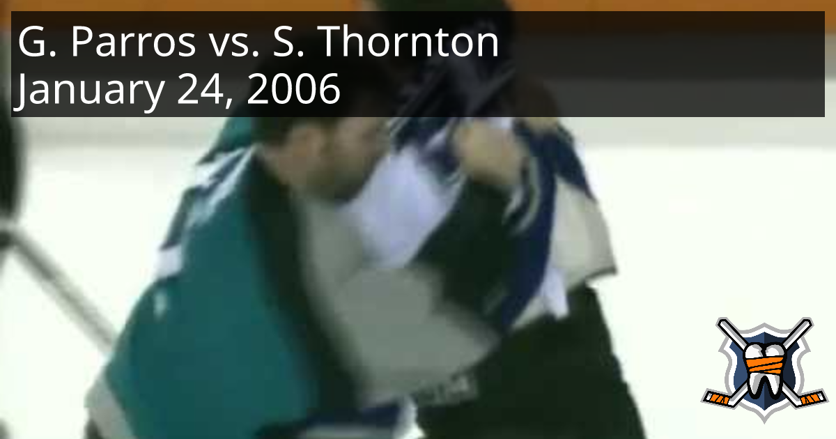 George Parros vs. Scott Thornton, January 24, 2006 - Los Angeles Kings ...