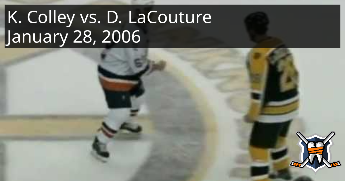 Kevin Colley vs. Dan LaCouture, January 28, 2006 - New York Islanders ...