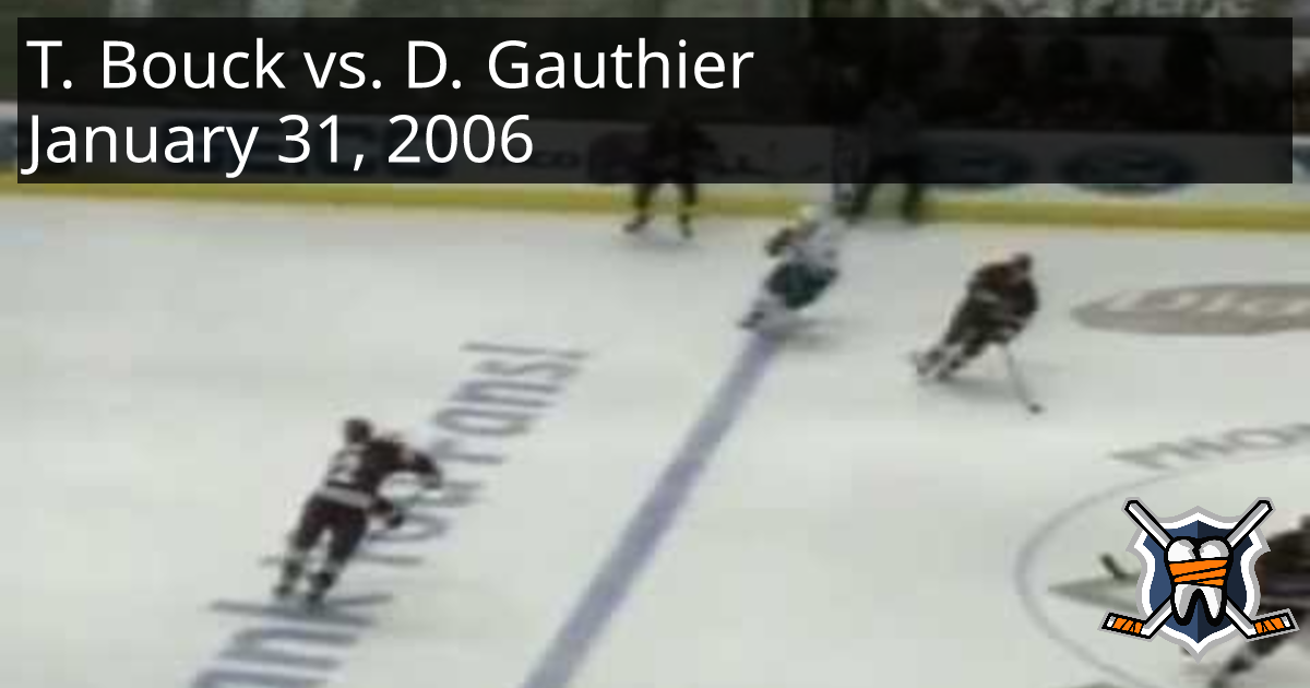 Tyler Bouck vs. Denis Gauthier, January 31, 2006 - Vancouver Canucks vs ...