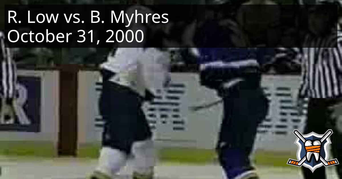 Reed Low vs. Brantt Myhres, October 31, 2000 - St Louis Blues vs ...