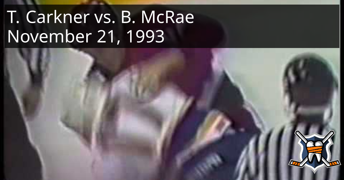 Terry Carkner vs. Basil McRae, November 21, 1993 - Detroit Red Wings vs ...