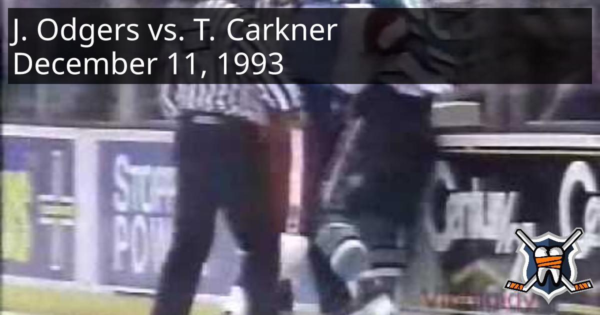 Jeff Odgers vs. Terry Carkner, December 11, 1993 - San Jose Sharks vs ...