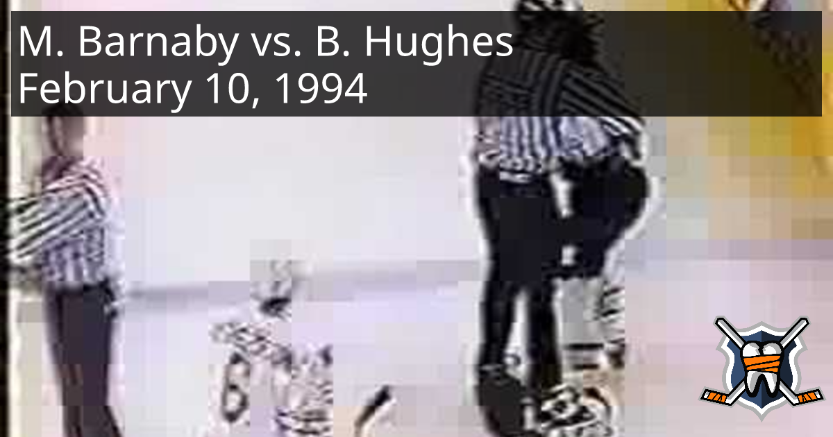 Matthew Barnaby vs. Brent Hughes, February 10, 1994 - Buffalo Sabres vs ...