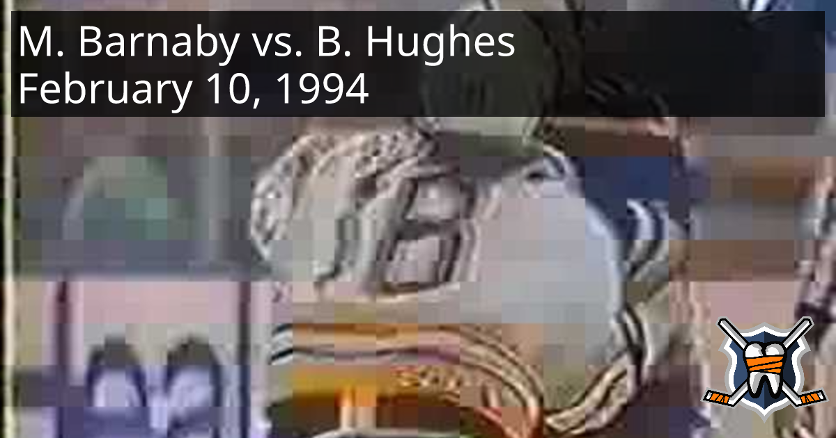 Matthew Barnaby vs. Brent Hughes, February 10, 1994 - Buffalo Sabres vs ...