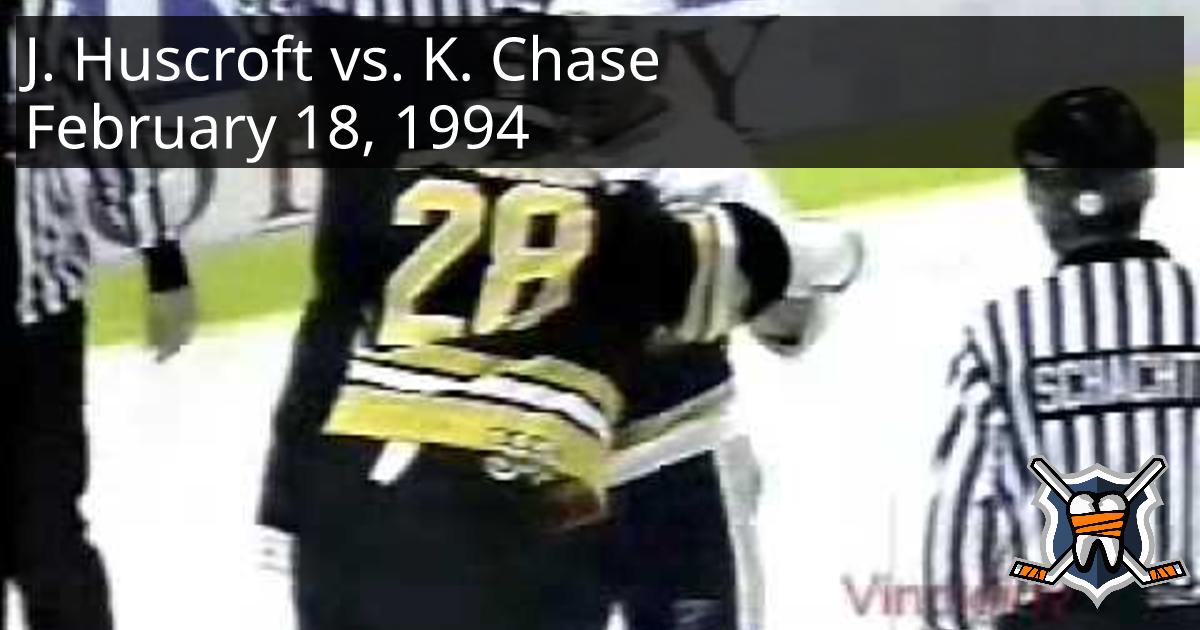 Jamie Huscroft vs. Kelly Chase, February 18, 1994 - Boston Bruins vs ...