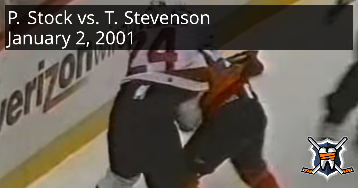 P.J. Stock vs. Turner Stevenson, January 2, 2001 - Philadelphia Flyers ...