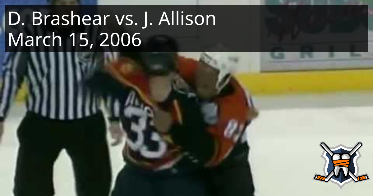 Donald Brashear vs. Jamie Allison, March 15, 2006 - Philadelphia Flyers ...