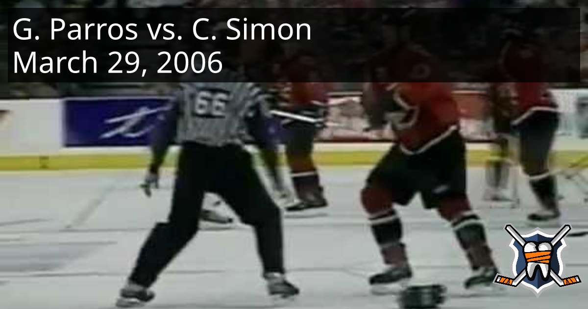 George Parros vs. Chris Simon, March 29, 2006 - Los Angeles Kings vs ...