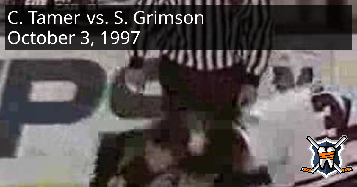 Chris Tamer vs. Stu Grimson, October 3, 1997 - Pittsburgh Penguins vs ...