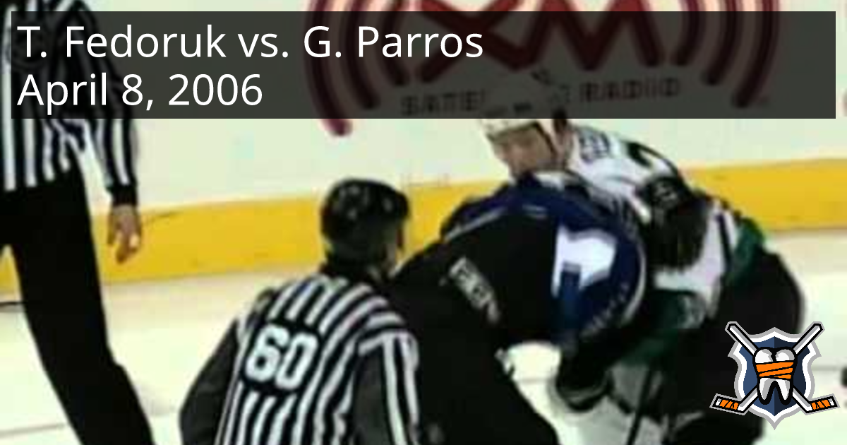 Todd Fedoruk vs. George Parros, April 8, 2006 - Anaheim Ducks vs. Los ...
