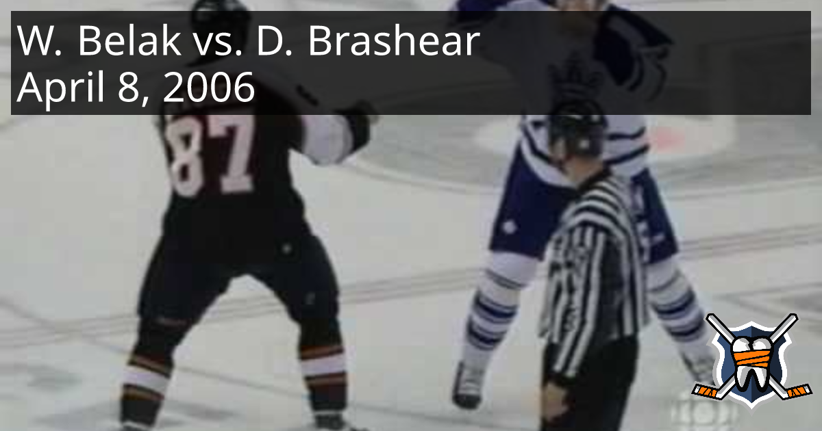 Wade Belak vs. Donald Brashear, April 8, 2006 - Toronto Maple Leafs vs ...