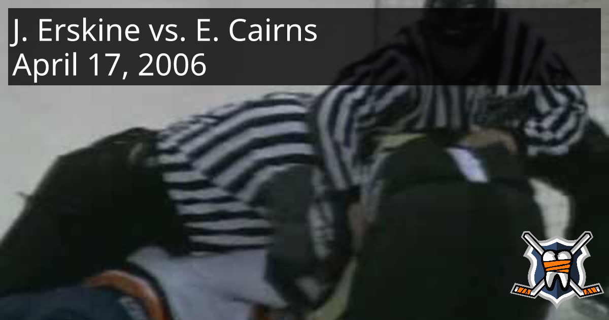 John Erskine vs. Eric Cairns, April 17, 2006 - New York Islanders vs ...