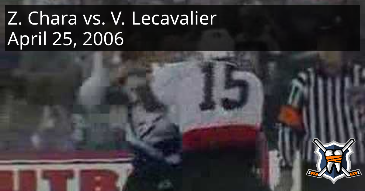 Zdeno Chara vs. Vincent Lecavalier, April 25, 2006 - Ottawa Senators vs ...