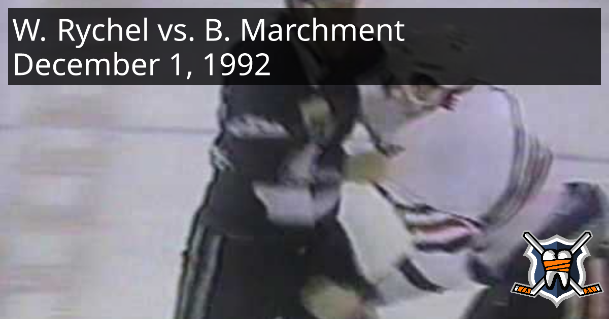 Warren Rychel vs. Bryan Marchment, December 1, 1992 - Los Angeles Kings vs. Chicago Blackhawks ...