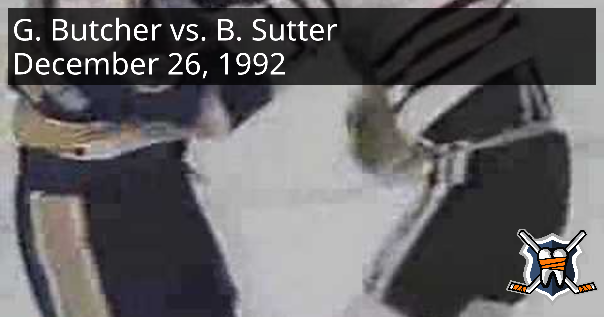 Garth Butcher vs. Brent Sutter, December 26, 1992 - St Louis Blues vs ...