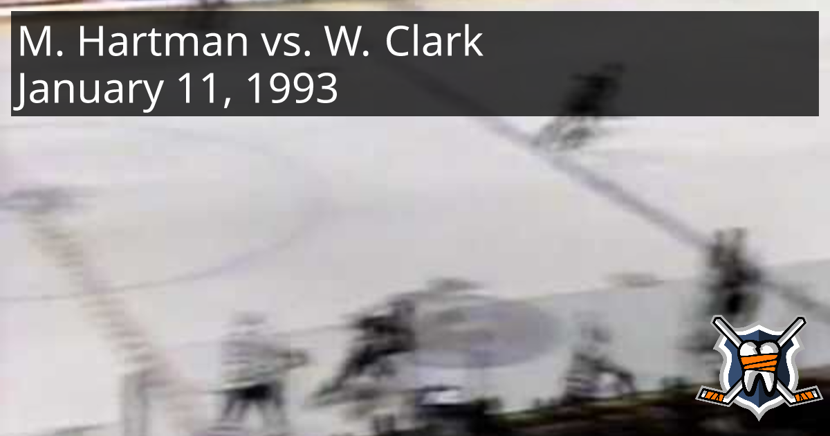 Mike Hartman vs. Wendel Clark, January 11, 1993 - Tampa Bay Lightning ...