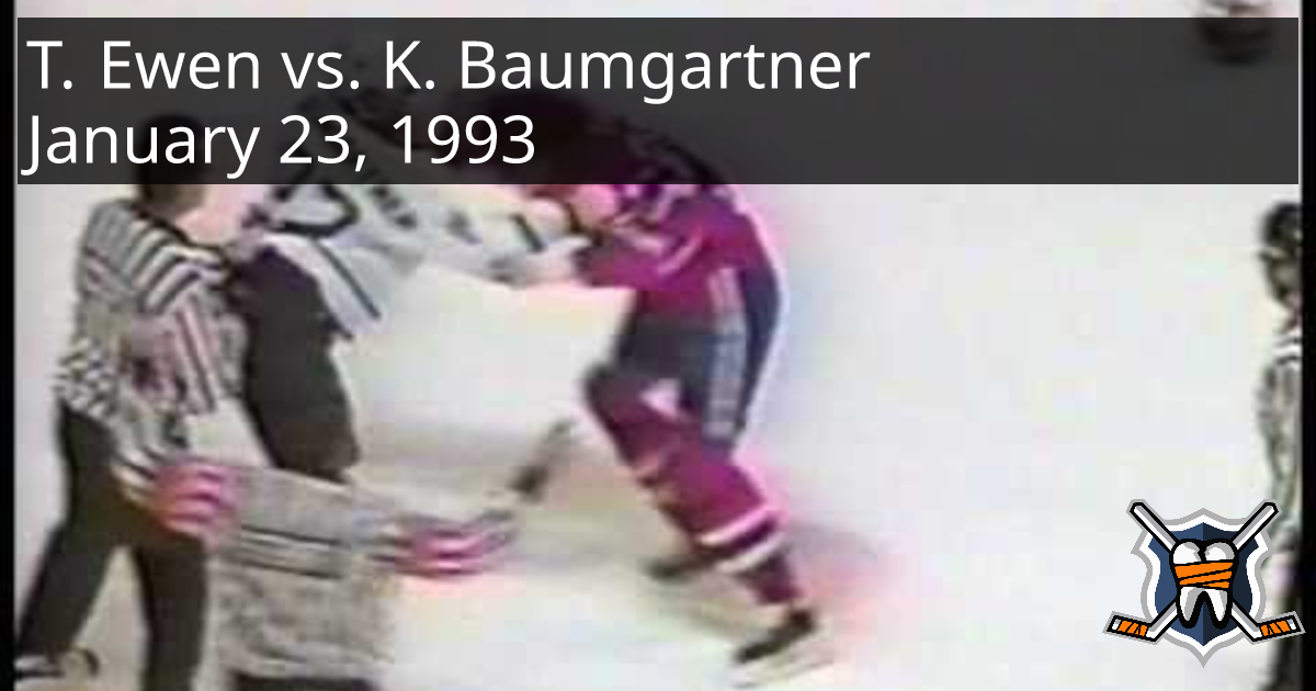 Todd Ewen vs. Ken Baumgartner, January 23, 1993 - Montreal Canadiens vs ...
