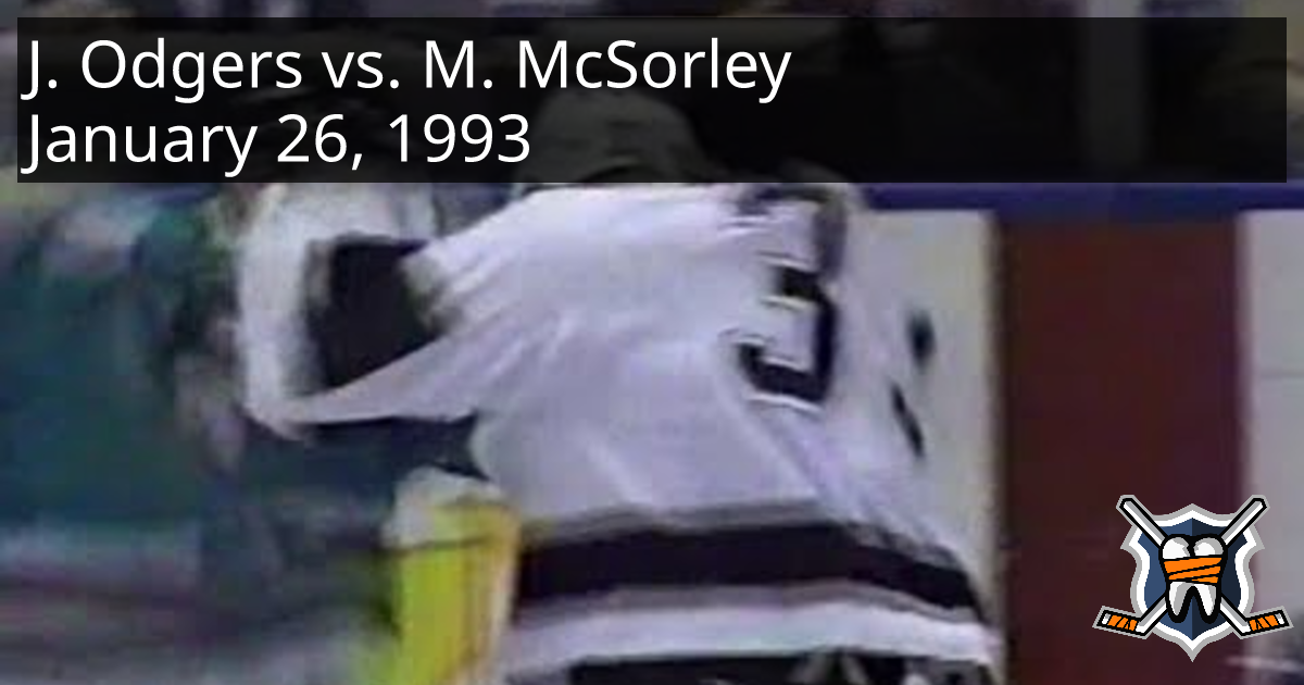 Jeff Odgers vs. Marty McSorley, January 26, 1993 - San Jose Sharks vs ...