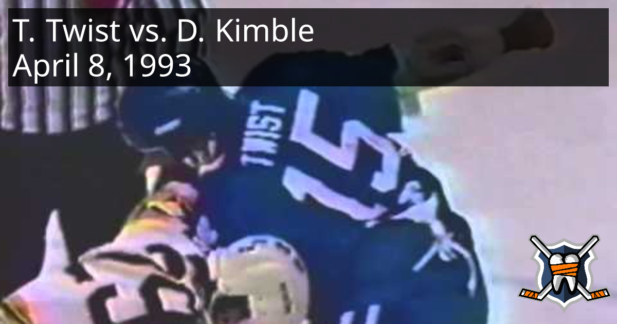 Tony Twist vs. Darin Kimble, April 8, 1993 - Quebec Nordiques vs ...