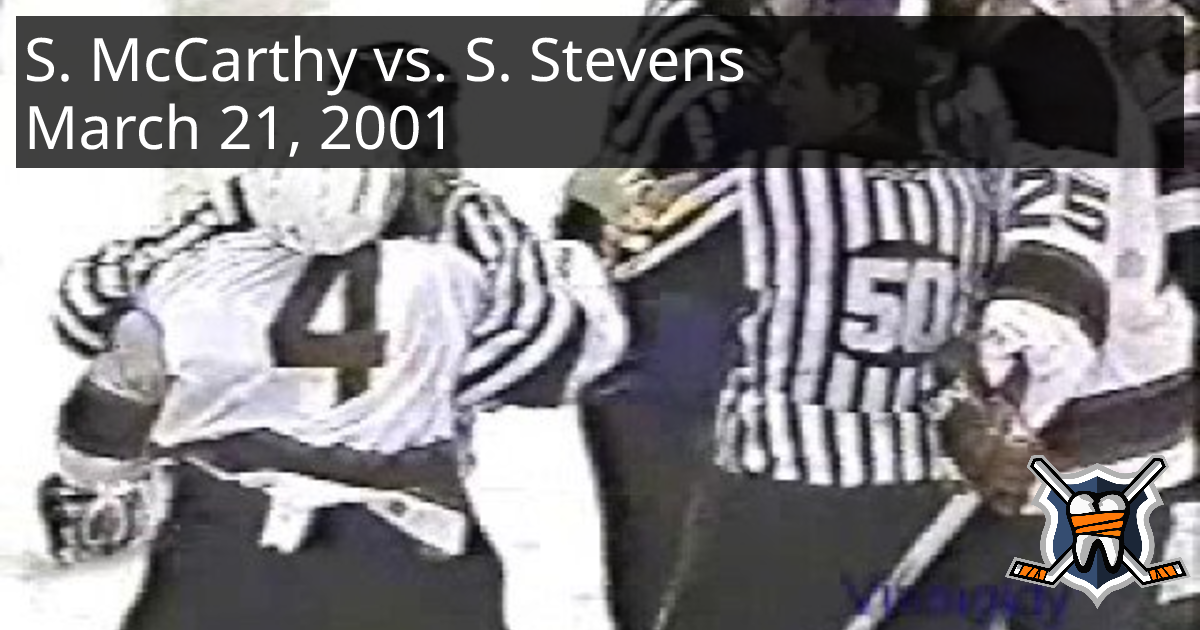 Sandy McCarthy vs. Scott Stevens, March 21, 2001 - New York Rangers vs ...