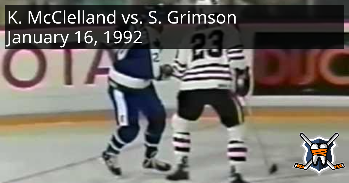 Kevin McClelland vs. Stu Grimson, January 16, 1992 - Toronto Maple ...