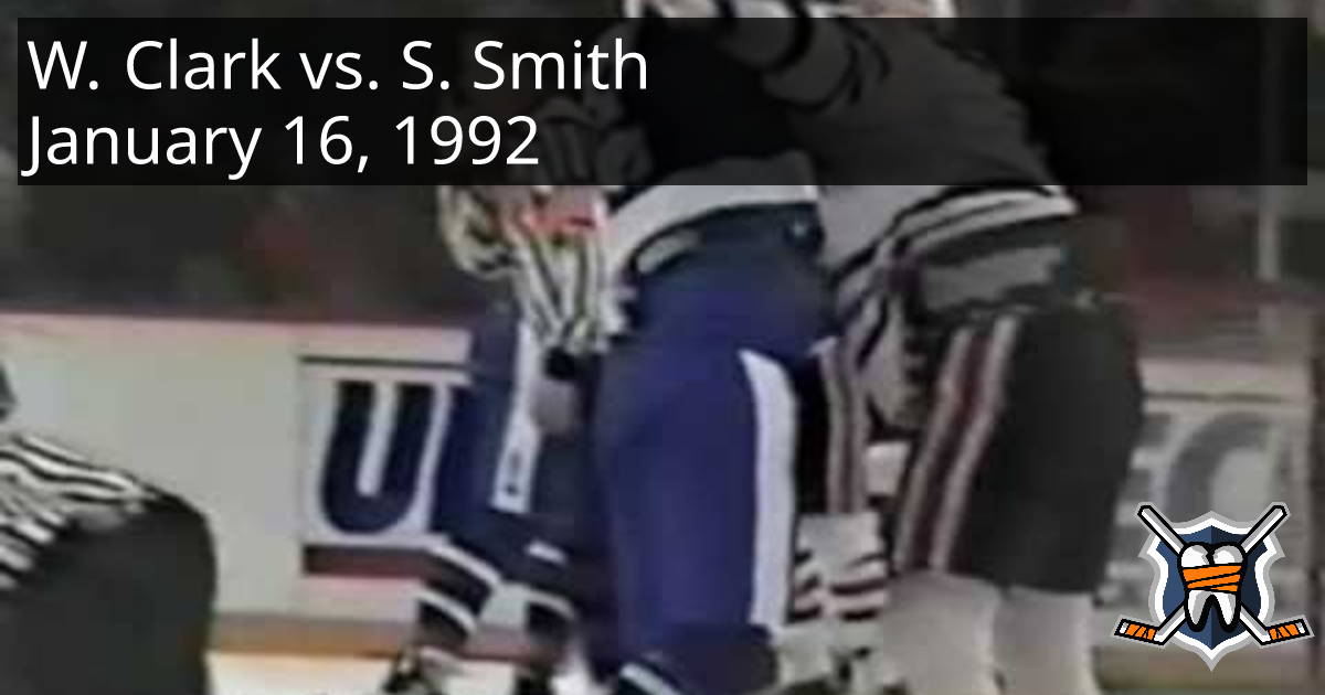 Wendel Clark vs. Steve Smith, January 16, 1992 - Toronto Maple Leafs vs ...
