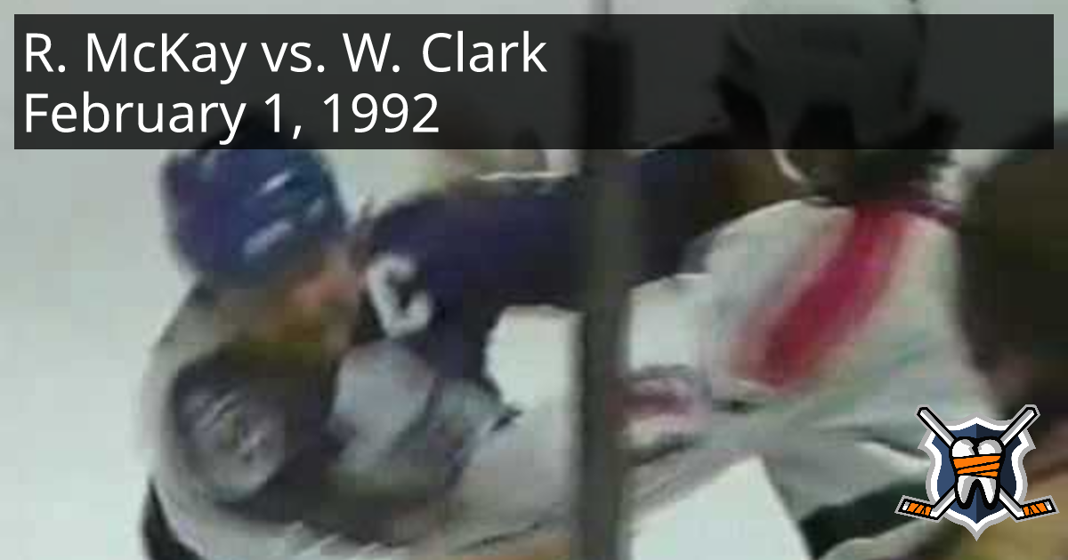 Randy McKay vs. Wendel Clark, February 1, 1992 - New Jersey Devils vs ...