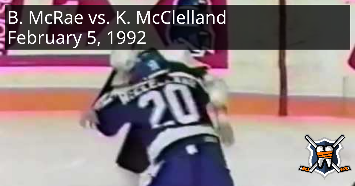 Basil McRae vs. Kevin McClelland, February 5, 1992 - Minnesota North ...