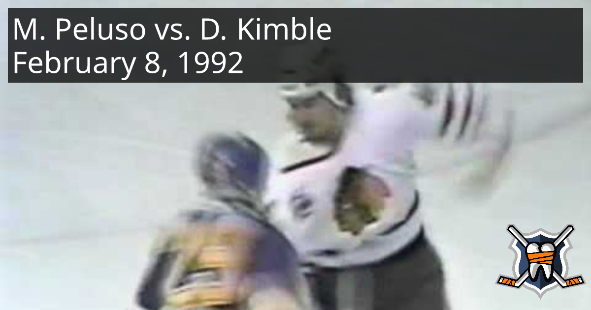 Mike Peluso vs. Darin Kimble, February 8, 1992 - Chicago Blackhawks vs ...