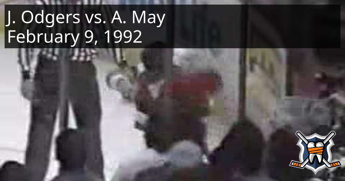 Jeff Odgers vs. Alan May, February 9, 1992 - San Jose Sharks vs ...