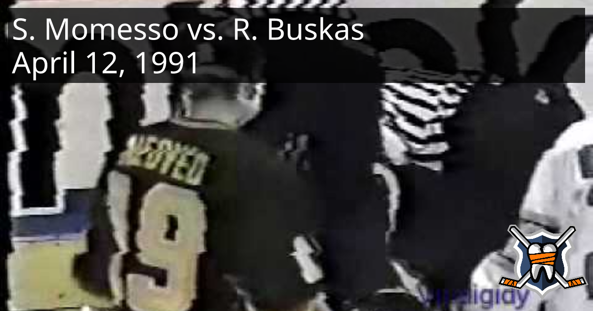 Sergio Momesso vs. Rod Buskas, April 12, 1991 - Vancouver Canucks vs ...