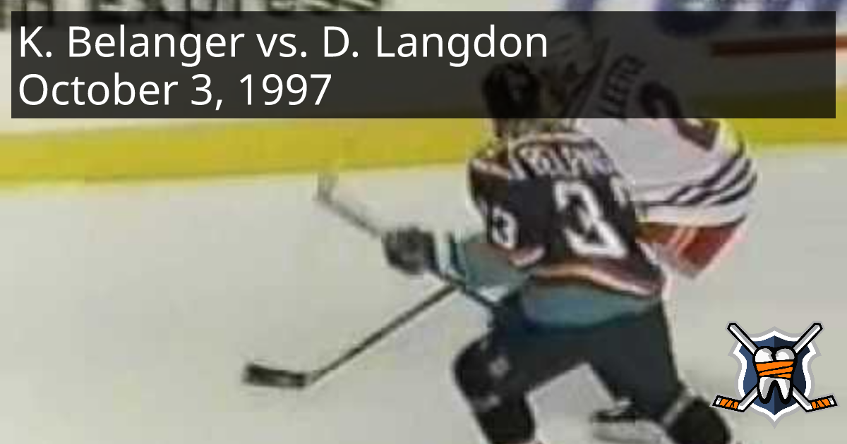 Ken Belanger vs. Darren Langdon, October 3, 1997 - New York Islanders ...